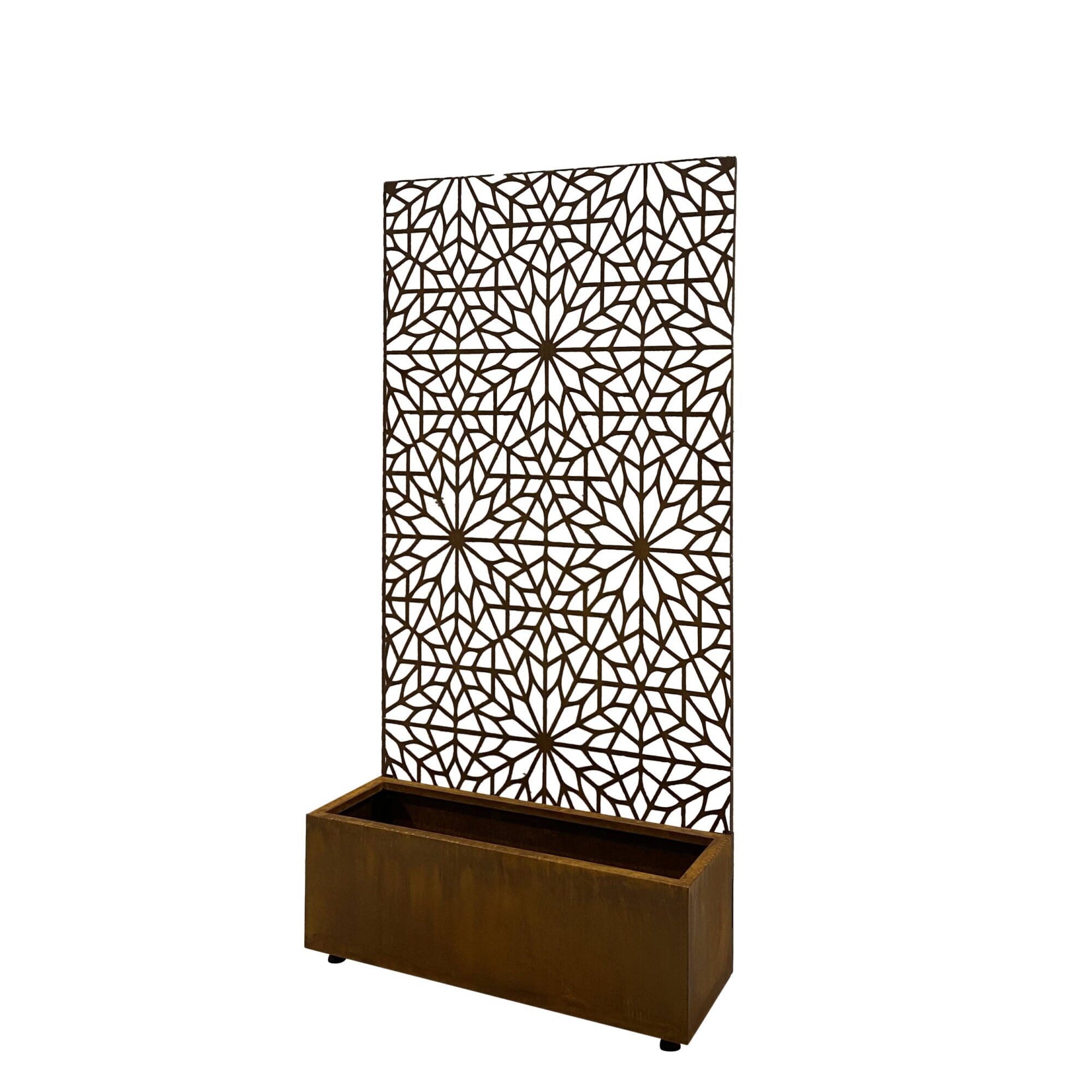 'Ria' Garden Screen with Rectangular Planter | Corten Steel | 2 Sizes ...