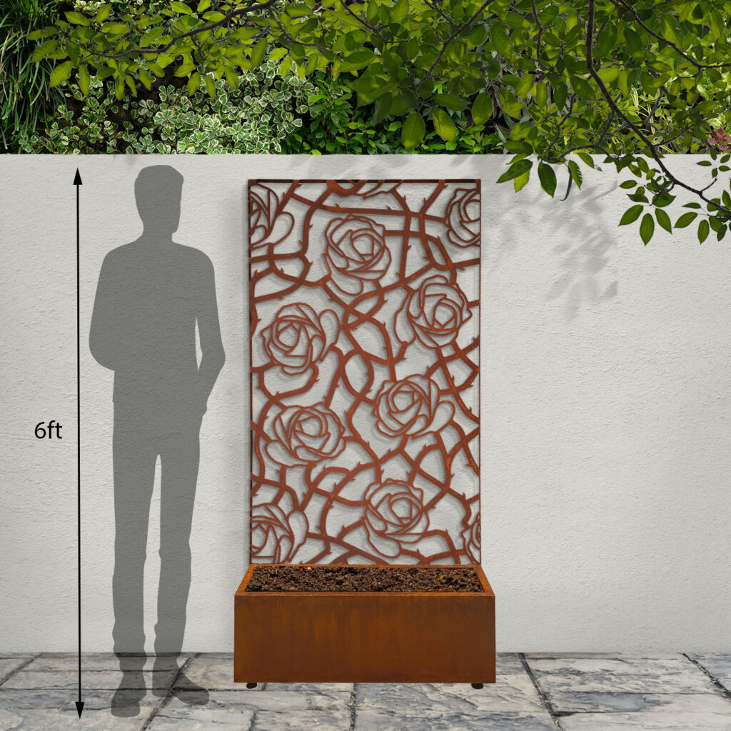 ENTANGLED Garden Screen with Planter | Corten Steel | 2 Sizes - Screens ...